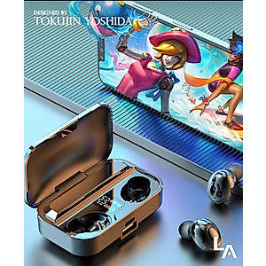 LAURRY F9 Pro True Wireless Earbuds Bluetooth Headphones with Wireless LED Digital Charging Case | Outstanding Details | Deep Bass for Sport (White)