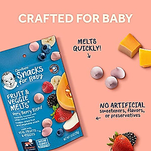 Gerber Snacks for Baby Fruit & Veggie Melts, Very Berry Blend, 1 Ounce