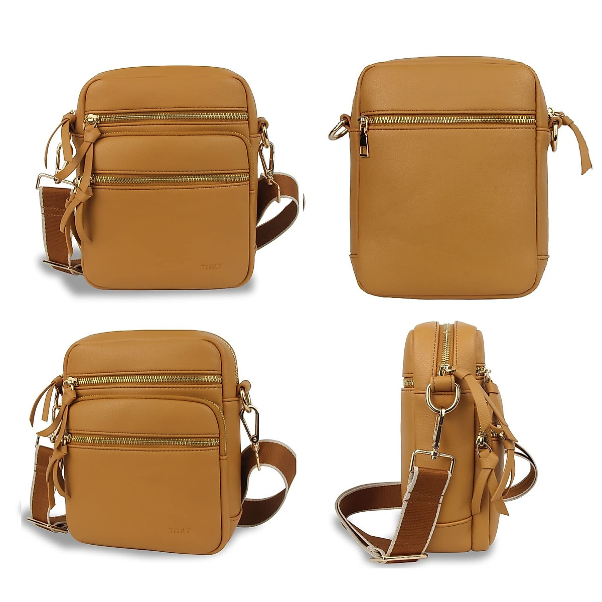 TITILT Small Crossbody Bags for Women, Ladies Cell Phone Purses Shoulder Bag with Adjustable Strap (Tan Color)