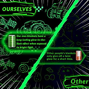 OHOIT Glow in The Dark Blanket for Kids Cute Truck Blanket Boys Blanket for Sofa Couch Bed Birthday Christmas Valentine's Day Easter Gifts for Kids Boys