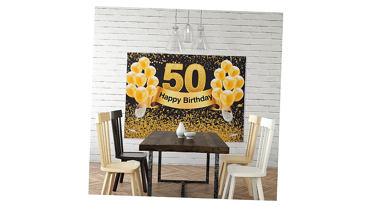 Abaodam 50th Birthday Backdrop - 50 Years Old Party Decor