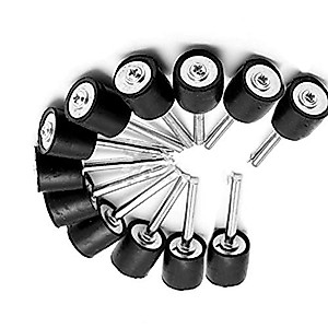 Bioristar 1/2 Inch Rubber Mandrel Sand Drum Holder Sanding Drum Rubber Bands with 1/8 Inch Shank for Sanding Drum Holder Sleeve Rotary Tool 12 Pcs
