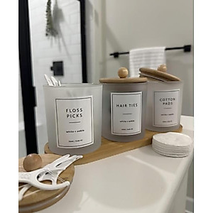 White + Sable Bathroom Cotton Ball and Qtip Organizer (3 Pack) (Frosted white)