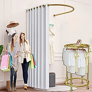 ZOUXIKOU Industrial Pipe Freestanding Round Garment Rack with Topper - Multi-Purpose Hanging Rod for Clothes Display and Storage in Retail Boutiques, Bedrooms, and Commercial Spaces