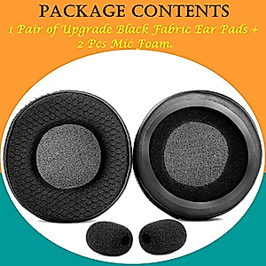 TaiZiChangQin Upgrade Ear Pads Ear Cushions Mic Foam Replacement Compatible with PDP Afterglow AG 9 AG9 PS4 Wireless Headphone (Black Fabric Earpads)
