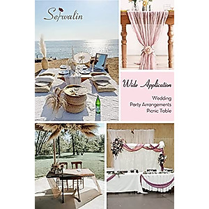 Serwalin Cheesecloth Table Runner 13ft x 35" Gauze Table Runner for Wedding Reception Bridal Shower Baby Shower,Long Pink Table Runner 157” x 35”Rustic Boho Party Table Decor