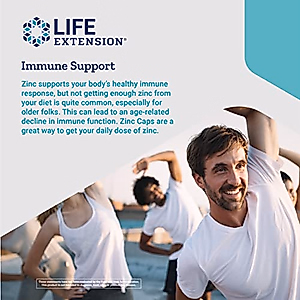 Life Extension Zinc Caps 50 Mg - Immune Support System & Bone Health Supplements - Supports Cardiovascular & Neurological Health - Non-GMO, Gluten-Free – 90 Vegetarian Capsules