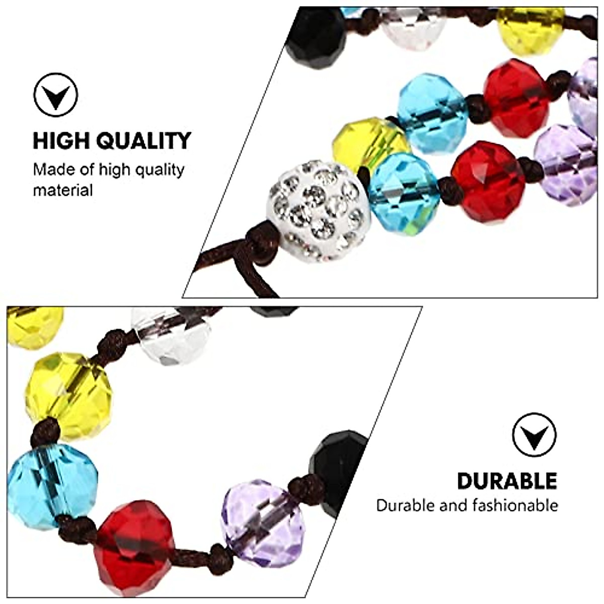 ifundom Phone Charm Strap Crystal Beaded Phone Rhinestone Glitter Long Lanyard Colorful Beads Hanging Neck Straps Bracelet Keychain for Women Girls