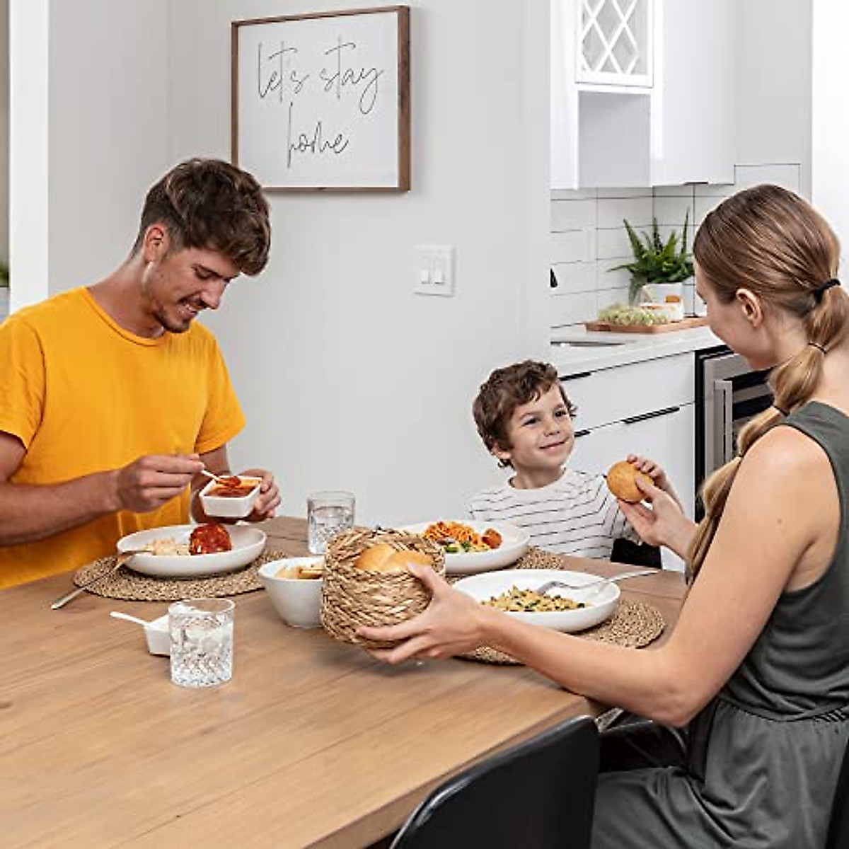 FAMHH 42 Oz Porcelain Large Pasta Bowl Set – Wide & Shallow for Salad Bowls, Soup Bowls, Pasta Bowls – 9.5x1.75 In. Ceramic Bowls Dish Set of 6 – Dishwasher & Microwave Safe Dinnerware Sets