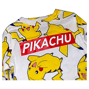 Pokemon Little Boys’ Big Boys 4-Piece 100% Cotton Long Sleeve Pajama Sets, 10