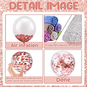 60th Birthday Decorations for Women, 40pcs Rose Gold Theme Party Decorations, Rose Gold Latex Balloons and Confetti Balloons, Happy 60th Birthday Party Anniversary Supplies for Her