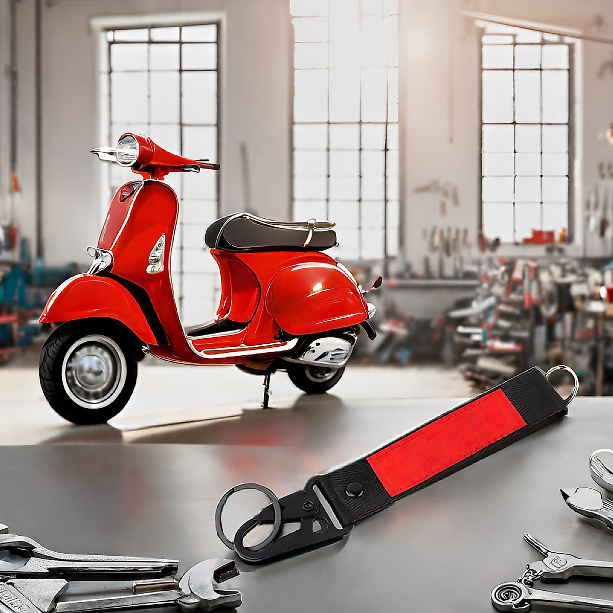 XIDAODIT Motorcycle Embroidery Key Ring Keychain for Vespa Piaggio GTS GTV LX PX Sprint Primavera 50 125 150 150S 250 300 300ie 946