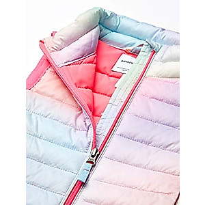 Amazon Essentials Girls' Lightweight Water-Resistant Packable Puffer Vest, Pink Ombre, Small