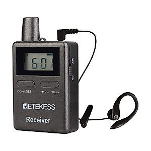 Retekess TT105 Tour Guide Receiver with Earphone,Wireless Church Translation,Audio Tour Guide System,Interpretation,Training,Court(1 Receiver)