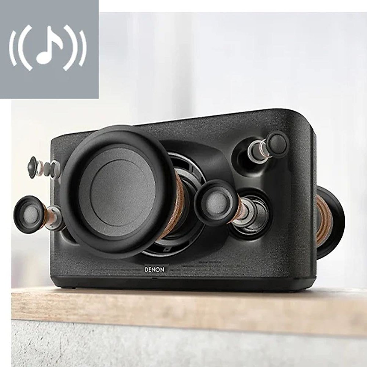 Denon New Home 350 Wireless Smart Speaker – Powerful Stereo Sound, Wi-Fi & Bluetooth, HEOS Built-in, Alexa Built-in, Siri & AirPlay 2, Spotify Connect, Multi-Room Support, Black