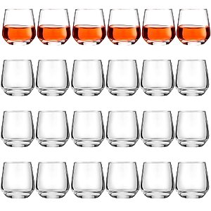 Set of 24 Shot Glasses 3.25 oz Tequila Glasses Heavy Base Whiskey Tasting Glasses Glass Cups Small Liquor and Spirit Glasses Tequila Bar Glasses Shooter Glass for Drinking Tasting Espresso Beer Juice
