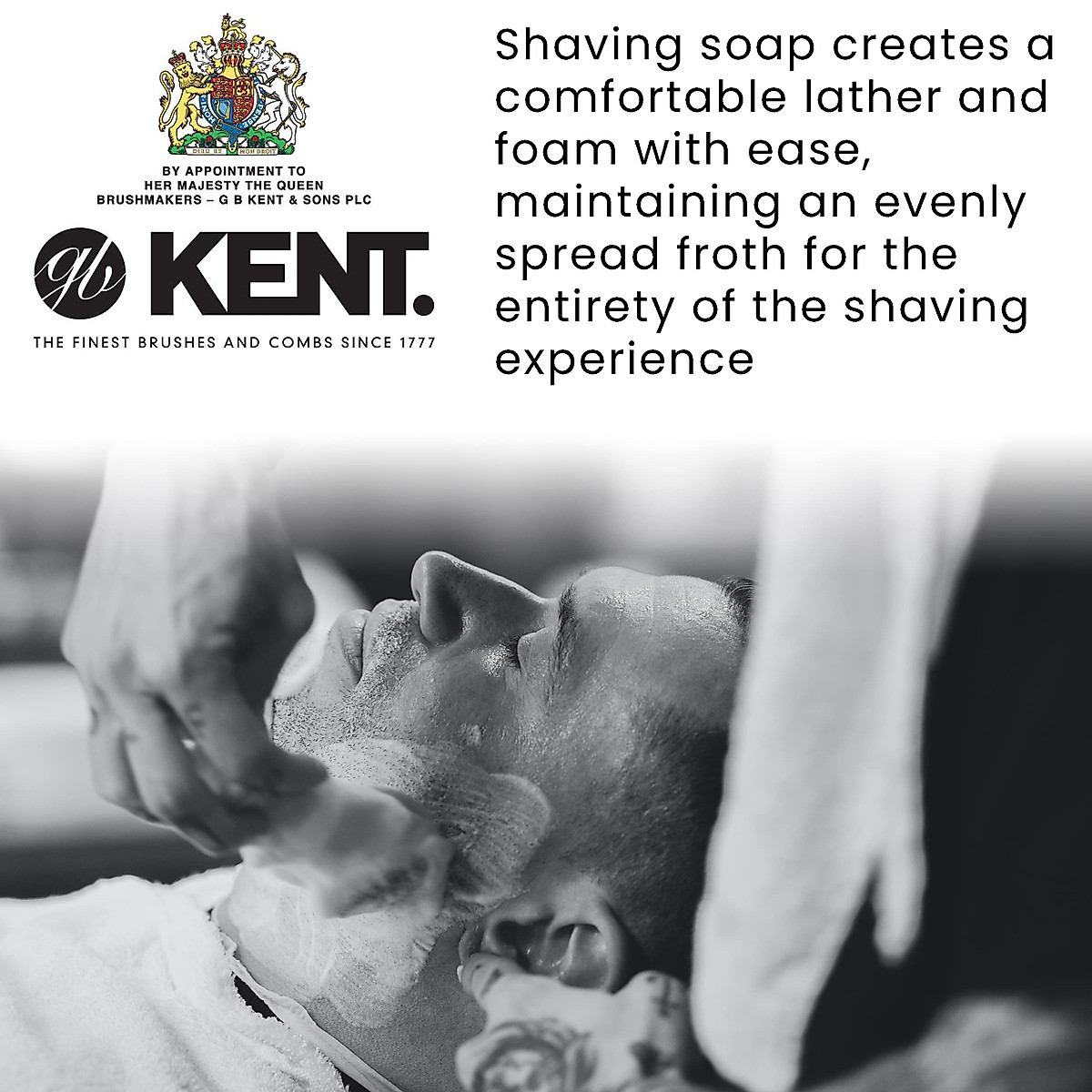 Kent SB2 Shaving Soap Puck Shaving Soap Refill for Men for Shaving Soap Bowl Use with Shaving Brush for Men, Luxury Shave Barber Soap Made with Extracts of Lavender, Pine, and Clove, Made in England