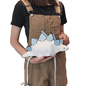 LA CHA Womens Purses Crossbody Dinosaur Clutch Handbags for Girls (White)