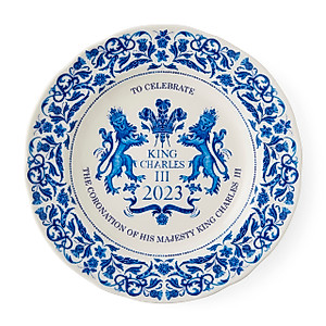 Spode King Charles III Coronation Commemorative Plate Commemorative Memorabilia, Souvenirs, or Gift | Home Decoration | Dishwasher and Microwave Safe | Made in England