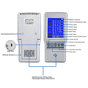 Air Quality Monitor BIAOLING Accurate Tester for CO2 Formaldehyde(HCHO) TVOC PM2.5/PM10 Multifunctional Air Gas Detector Real Time Data&Mean Value Recording for Home Office and Various Occasion