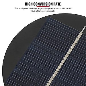 EVTSCAN 2 Pieces 0.5W 6V Mini Solar Panel, 3 Inch Round Polycrystalline Solar Cell Panel, for Smartwatch, Security Cameras, LED Flashlights, Mobiles and Laptops