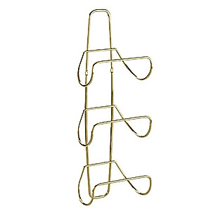 mDesign Metal Wall Mount 3 Level Bathroom Towel Rack Holder & Organizer - for Storage of Washcloths, Hand Towels - Use in Guest, Master, Kid's Bathrooms - Soft Brass