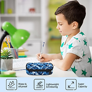 Scovotec Camo Pencil Case, Large Capacity Pen Pencil Case for Boys Girls Teen, Kids 3 Compartments Multifunction Pencil Box with Zipper Organizer, Pencil Pouch for School Students