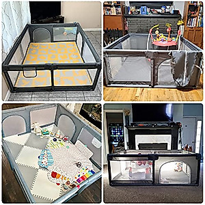 Baby Playpen, Large Playpen for Babies and Toddlers (71x59inch), Safety Playard with Anti-Collision Foam, Indoor & Outdoor Kids Activity Center