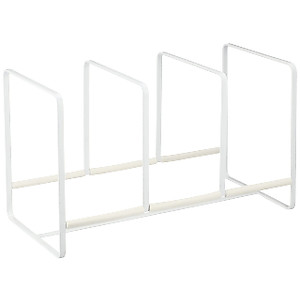 Yamazaki 2964 Home Tower Dish Organizer-Storage Rack Wide for Kitchen Cabinets, White, Large