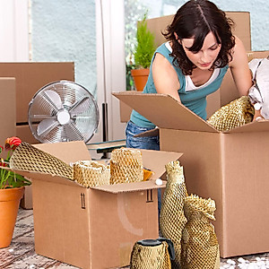 Wrapping Paper Packaging Paper Honeycomb Cushioning Wrap Paper,Kraft Packing Paper Honeycomb Wrap Roll Bubble Alternative Shipping Moving Packing Paper Gift Wrapping Paper (Kraft)