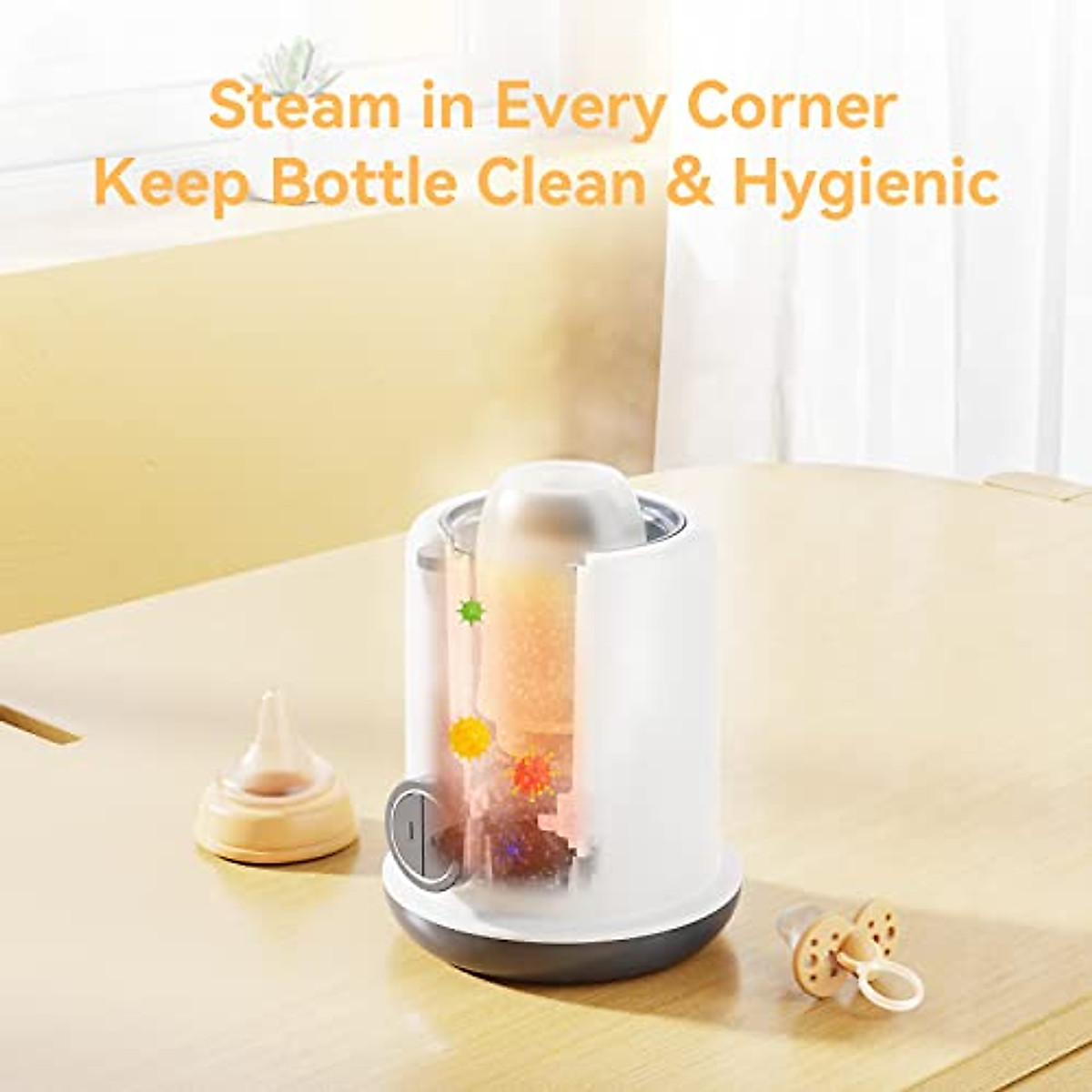 Baby Bottle Warmer 2-in-1 Bottle Warmer for Breastmilk or Formula One Button Control Easy to Use with Water Vial