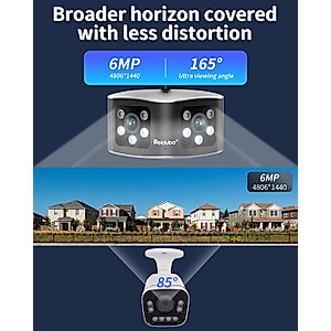 Reidubo 4K WiFi Security Cameras Outdoor with 165° Ultra-Wide Angle, Ultra-HD Dual Lens Cameras for Home Security, Two-Way Talk, Color Night Vision, IP66 Waterproof, Sound & Light Alarm