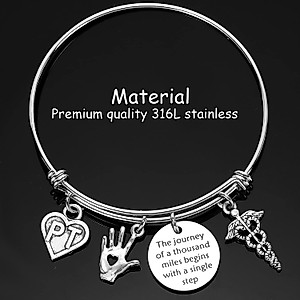 HUTIMY Physical Therapist Gifts Bracelet For Women Funny Physical Therapy Charm Bangle Bracelets Present Ideas Items Stuff Merchandise Pt Jewelry Massage Physical Therapist Bracelet