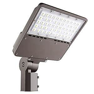 ECCFUTLL 150W Outdoor LED Parking Lot Light with Slipfitter Mount, 5000K LED Area Light with Dusk to Dawn Photocell, 100-277V 21000LM[400-500W HPS/HID Equiv] ETL LED Commercial LED Flood Light