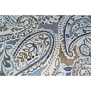 Mika Home Pack of 2 Decorative Pillow Covers Throw Pillow Cases,Paisley Pattern,18X18 Inches,Blue Brown Cream Multicolor