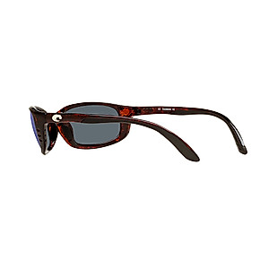 Costa Del Mar Mens Brine Oval Sunglasses, Tortoise/Grey Blue Mirrored Polarized-580P, 59 mm