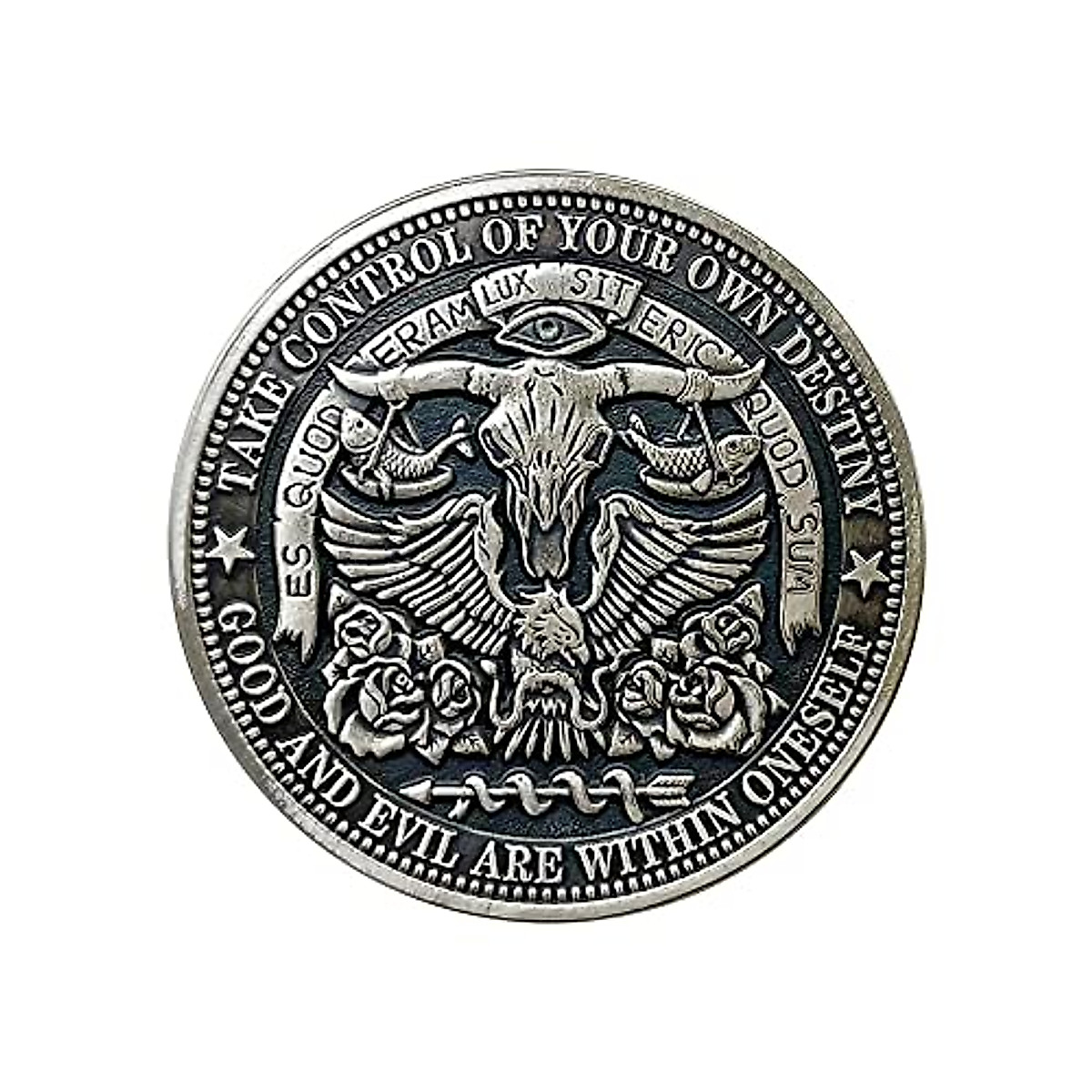 War Goddess Athena Skull Challenge Coin Collection Antique Silver Plated hobo Nickel