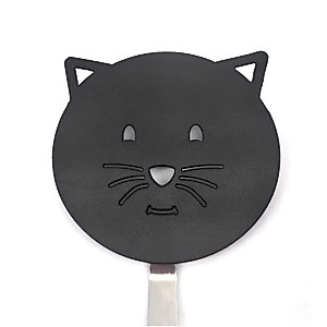 GOODFEER Nylon Turner cute Cat Shape Small heat resistant wok spatula for non stick cookware with stainless steel bracket for cooking, fish,eggs, pancakes, fried rice.