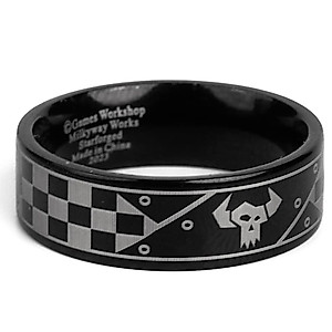 Starforged Warhammer 40K Orks & Fenrisian wolves Leagues of Votann Alloy Men's Ring Orks-9