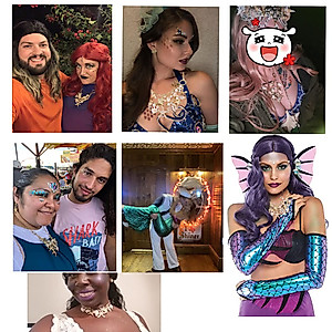 Halawly Shell Necklace Choker Mermaid Tail Necklace - Fashion Sea Shell Starfish Faux Pearl Collar Bib Statement Chunky Necklace Pendant (Necklace)