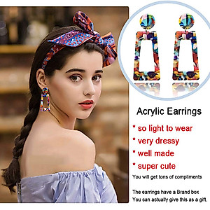 CIBIRICH Acrylic Earrings for Women Multicolor Resin Earrings Statement Dangles Drop Earrings