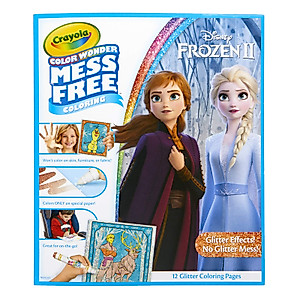 Crayola Frozen 2 Glitter Effects Color Wonder Set, Mess Free Coloring, Gift for Kids, 3, 4, 5, 6