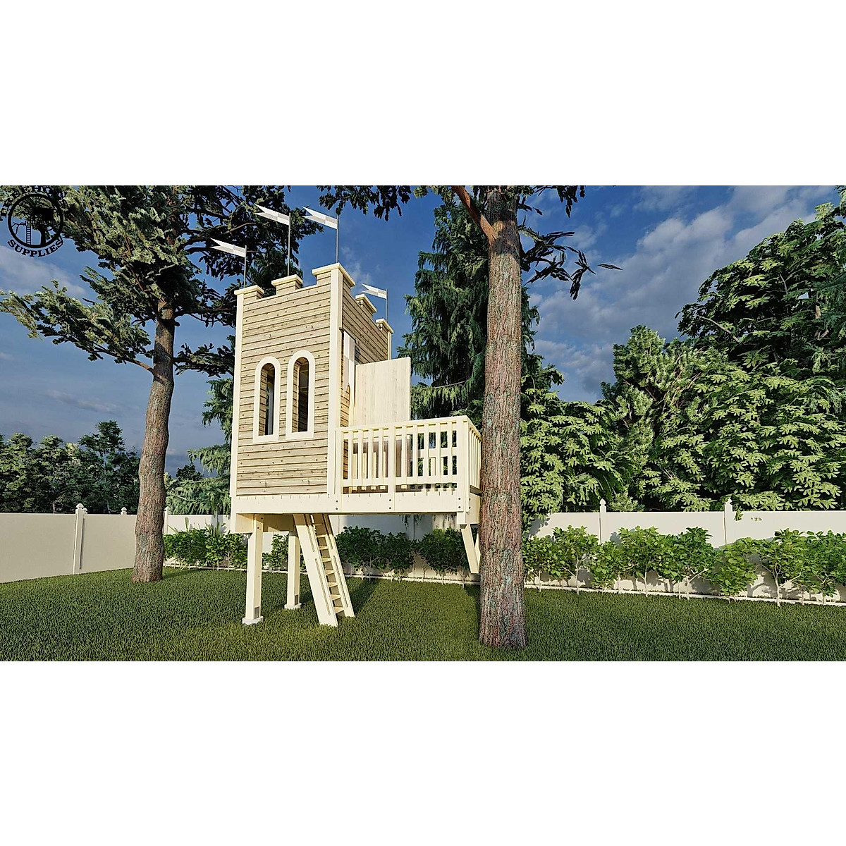 The Enchanted Castle © 1 Tree 2 Post Treehouse Plan