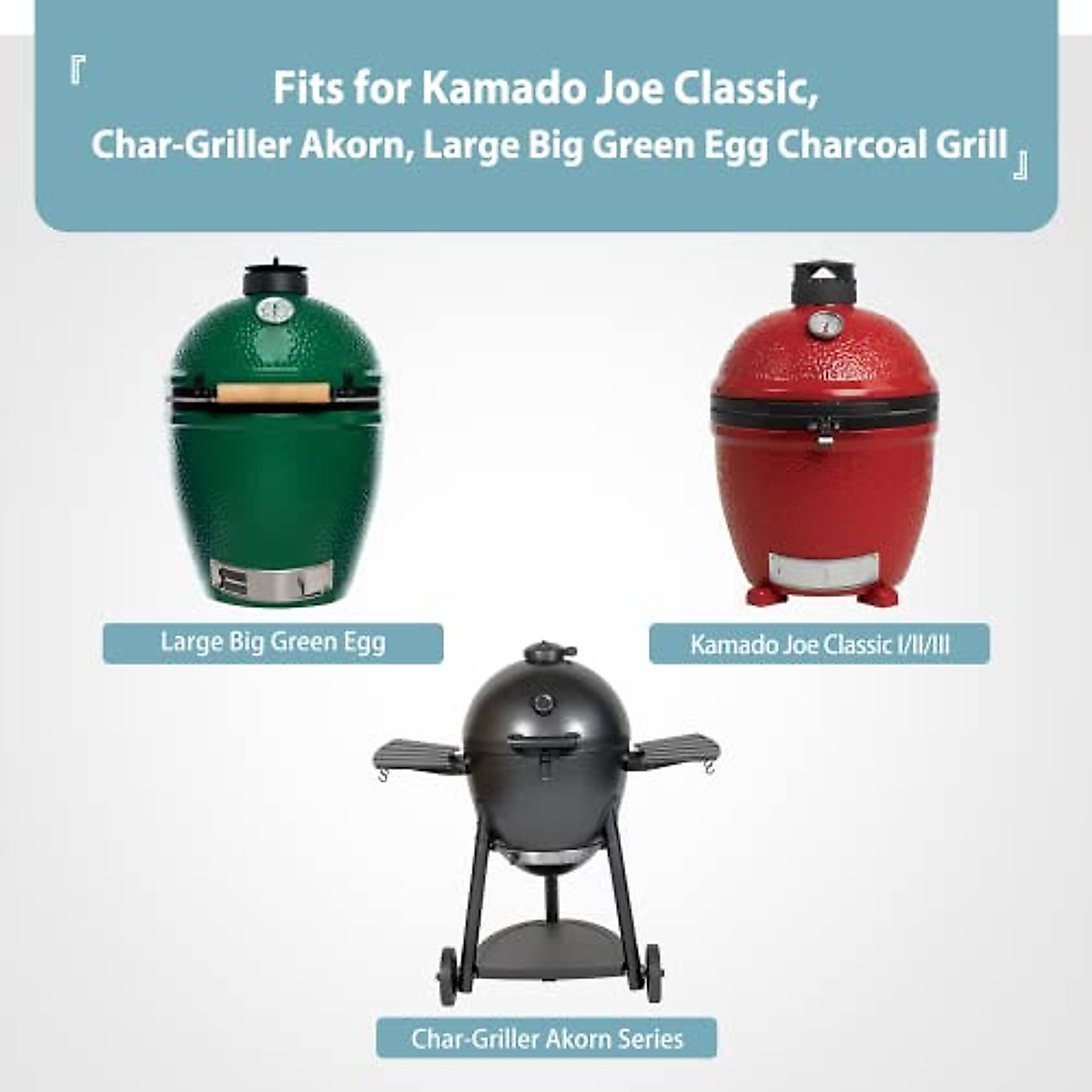 SHINESTAR Upgraded Grill Cover for Kamado Joe Classic, Char-Griller Akorn, Large Big Green Egg, 2-in-1 Ceramic Charcoal Grill Cover, Heavy Duty & Waterproof