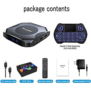 2022 Android TV Box 11.0 4GB 32GB with S905W2 Chip Support 4K HDR 3D 2.4G/5G Dual WiFi LAN 100M AV1 TV Box USB 2.0 BT5.2 HD2.1 with Mini Keyboard
