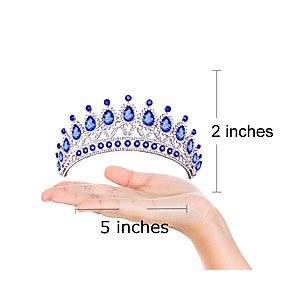 Retirement Tiara & Sash Set – The Queen Has Retired Sash and Crown with Rhinestones for Women & Large Gold Safety Metal Pin. Great for Retirement Party & Events (Blue)