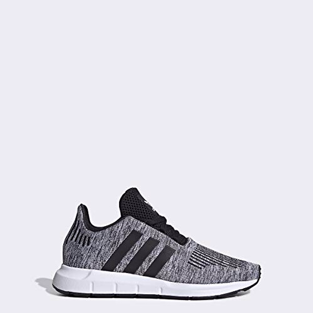 adidas Originals unisex child Swift Run Sneaker, White/Black/Black, 4 Big Kid US