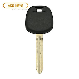 AKS Keys New Uncut Transponder Key Compatible with Toyota - 4D74 "H" TOY44H-PT