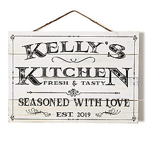 Artblox Personalized Kitchen Signs Custom Wood Sign Printed On Real Pine Wood Kitchen Wall Decor Personalized Gifts For Wife Christmas Gift Ideas Rustic Home Decor Customized Gifts