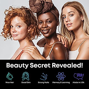 Biotin Capsules with Collagen and Keratin - 25000MCG Per Serving - Biotin Vitamins for Hair, Skin and Nails - Premium Biotin Supplement for Hair Growth for Women and Men - Metabolism Support - 60 Caps